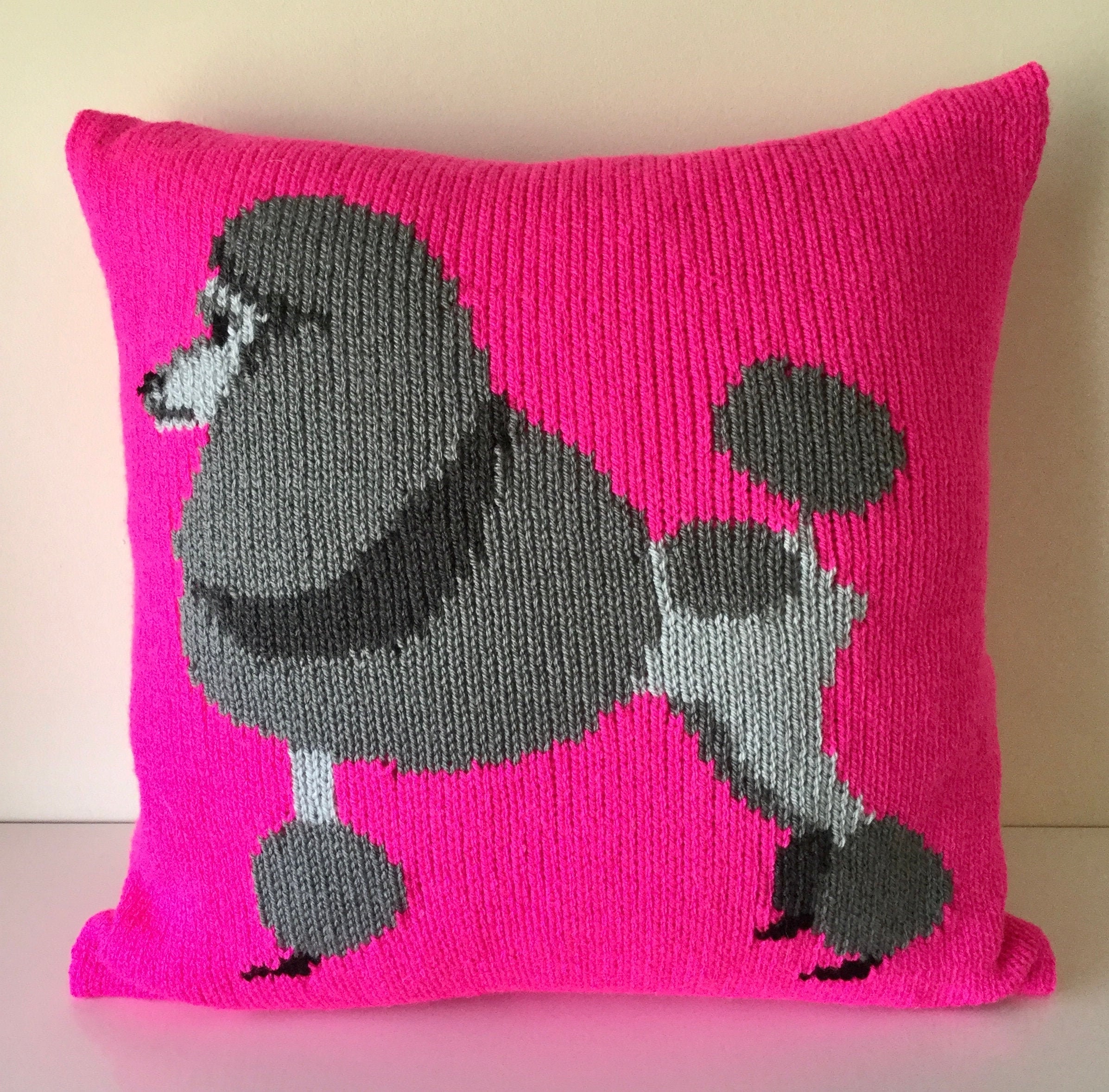 Knitting Pattern PDF Download Poodle Pet Portrait Pillow | Etsy