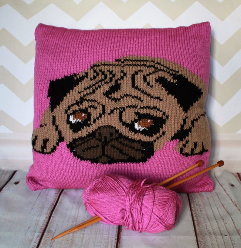Knitting Pattern PDF Download Percy the Pug Pet Portrait - Etsy