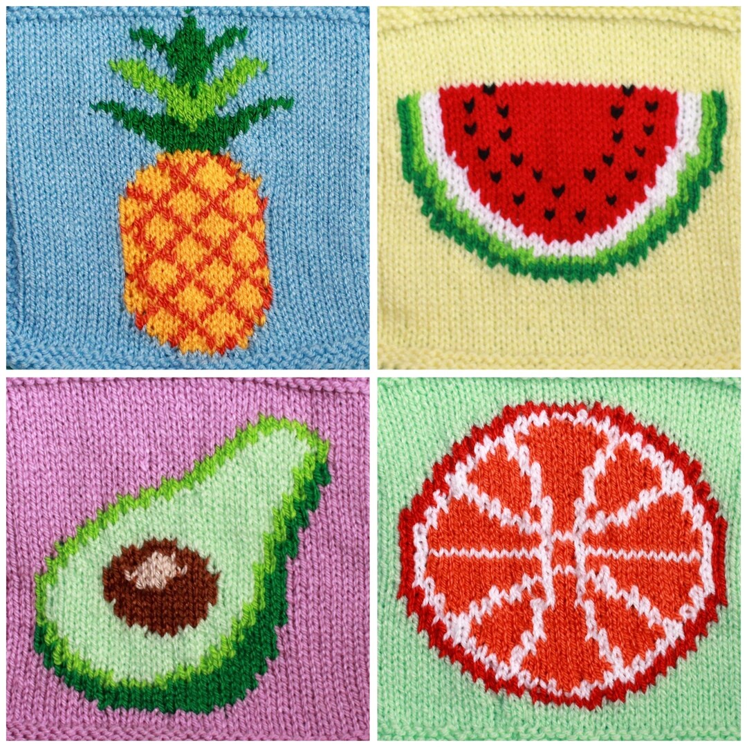 Knitting Pattern PDF Download - Fruity Intarsia Charts - Etsy