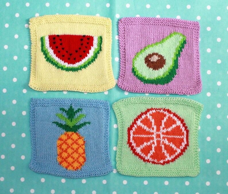 Knitting Pattern PDF Download Fruity Intarsia Charts | Etsy