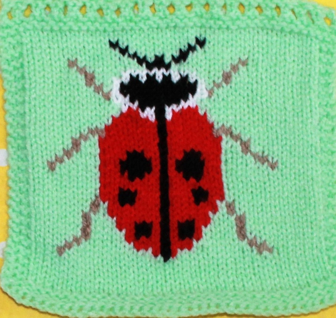 Knitting Pattern PDF Download Garden Bugs Intarsia Charts - Etsy
