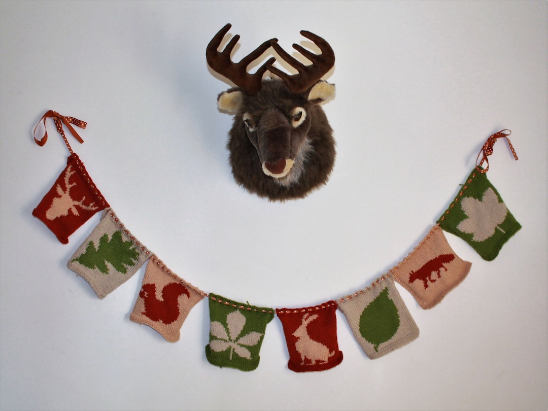 Knitting Pattern PDF Download - Woodland Leaves, Fox, Hare, Stag ...