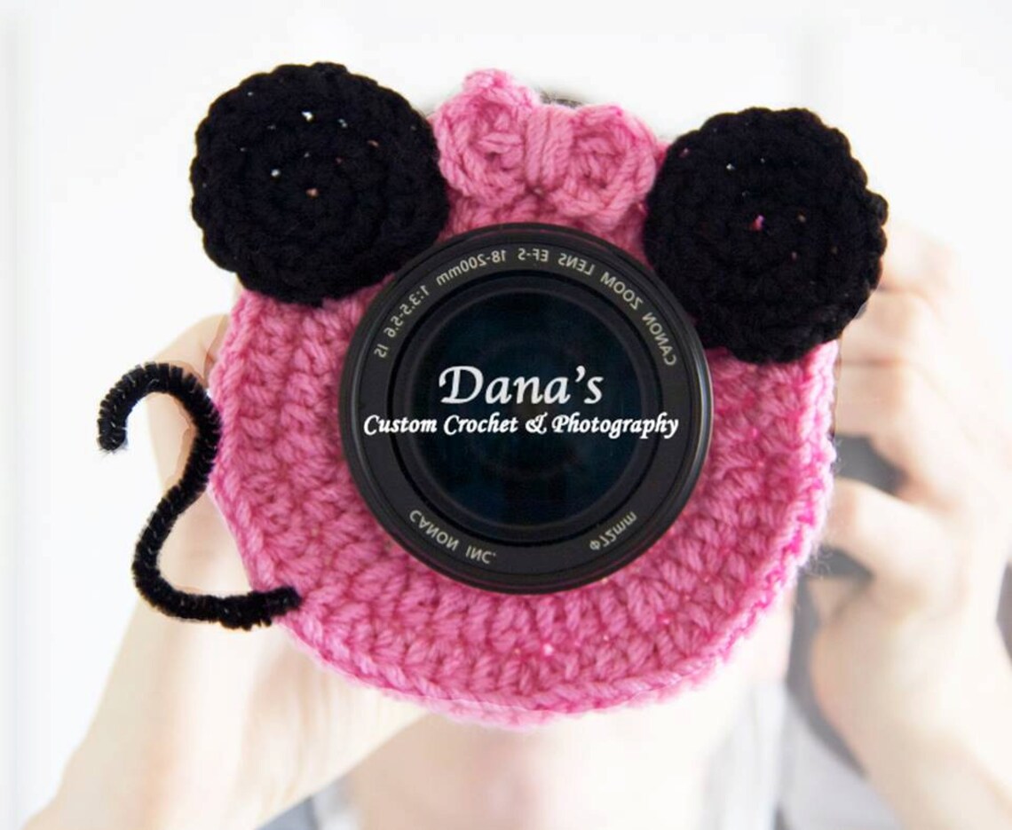 Minnie Mouse Camera Lens Buddy - Crochet - Handmade - Photography Prop ...
