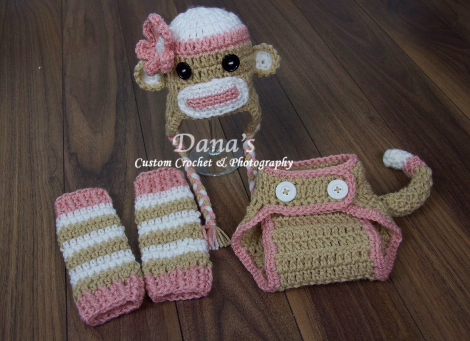 Newborn Sock Monkey Set Photo Prop Crochet Handmade - Etsy Canada