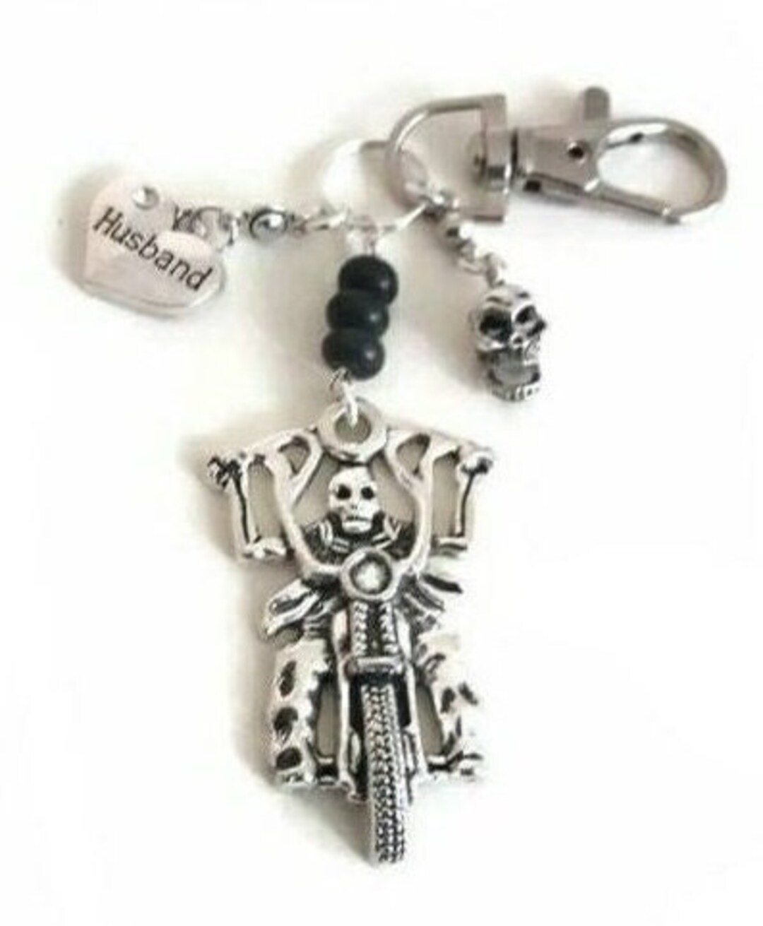 Skeleton Keyring, Harley Davidson Keyring, Motorbike Keyring, Gift for ...