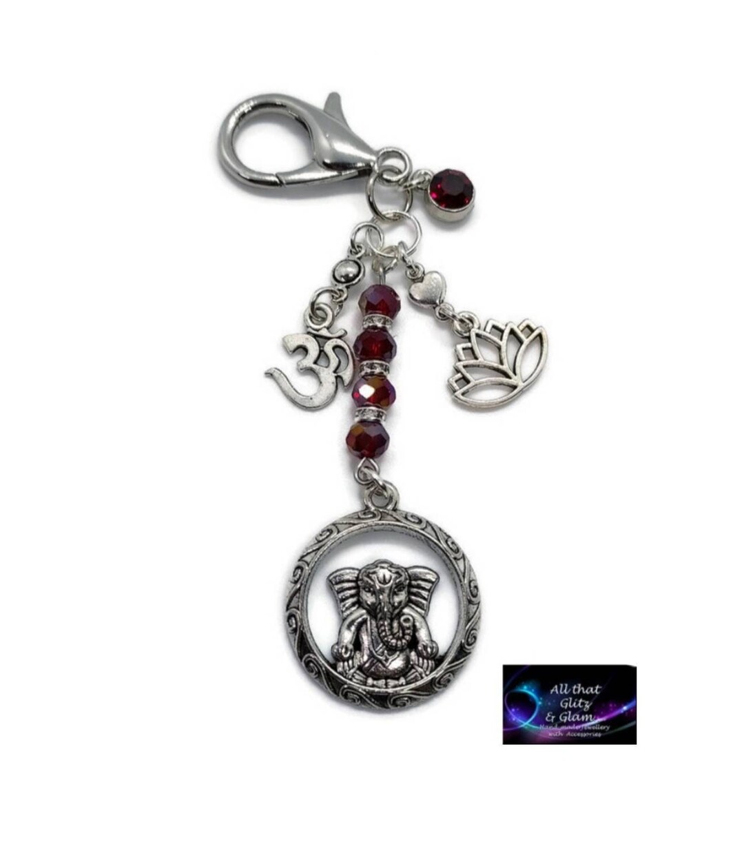 Ganesha Keyring, Elephant Keyring, Aum Keyring, Lotus Flower Keyring ...
