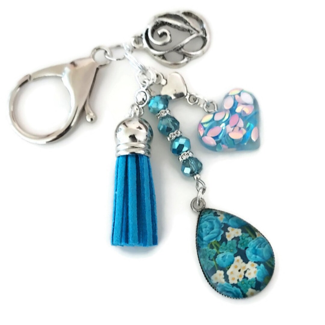 Rose Bagcharm, Blue Rose Bagcharm, Roses Bagcharm, Rose Bag Charm, Blue ...