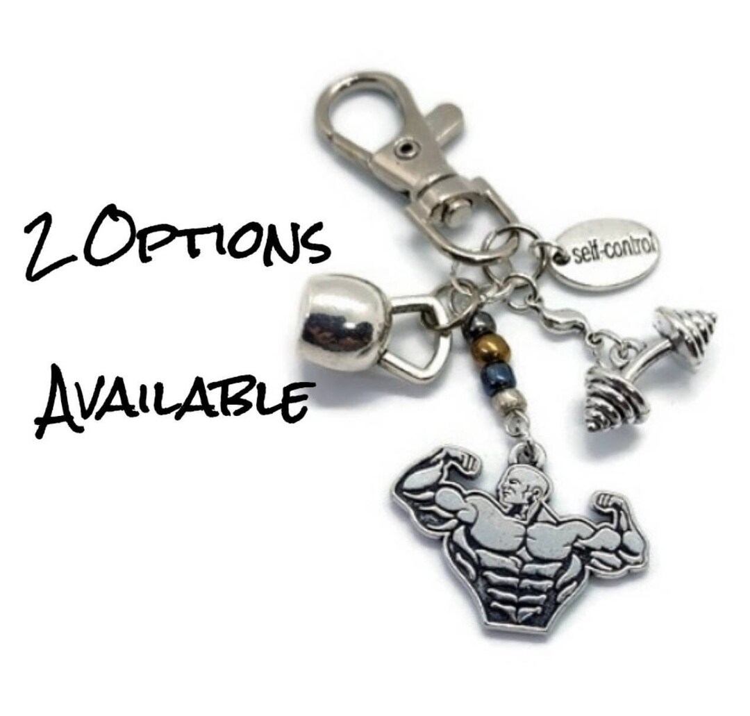 Body Builder Keyring, Muscle Man Keyring, Weight Lifter Keyring, Gift ...