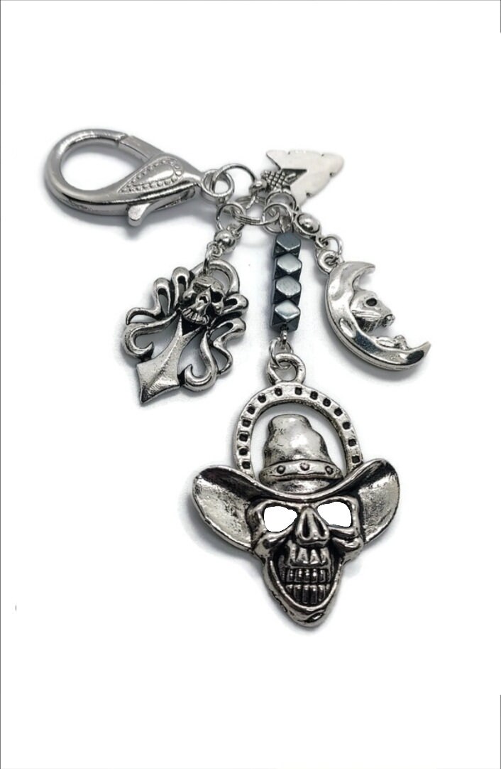 Cowboy Skull Keyring Cowboy Skull Keychain Cowboy Keyring - Etsy