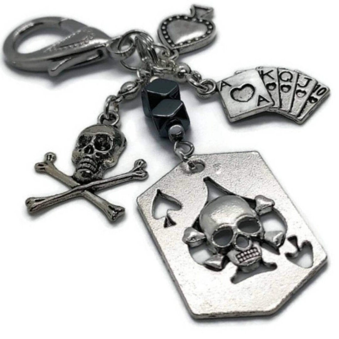 Ace of Spades Keyring, Ace of Spades Skull Keyring, Poker Keyring ...