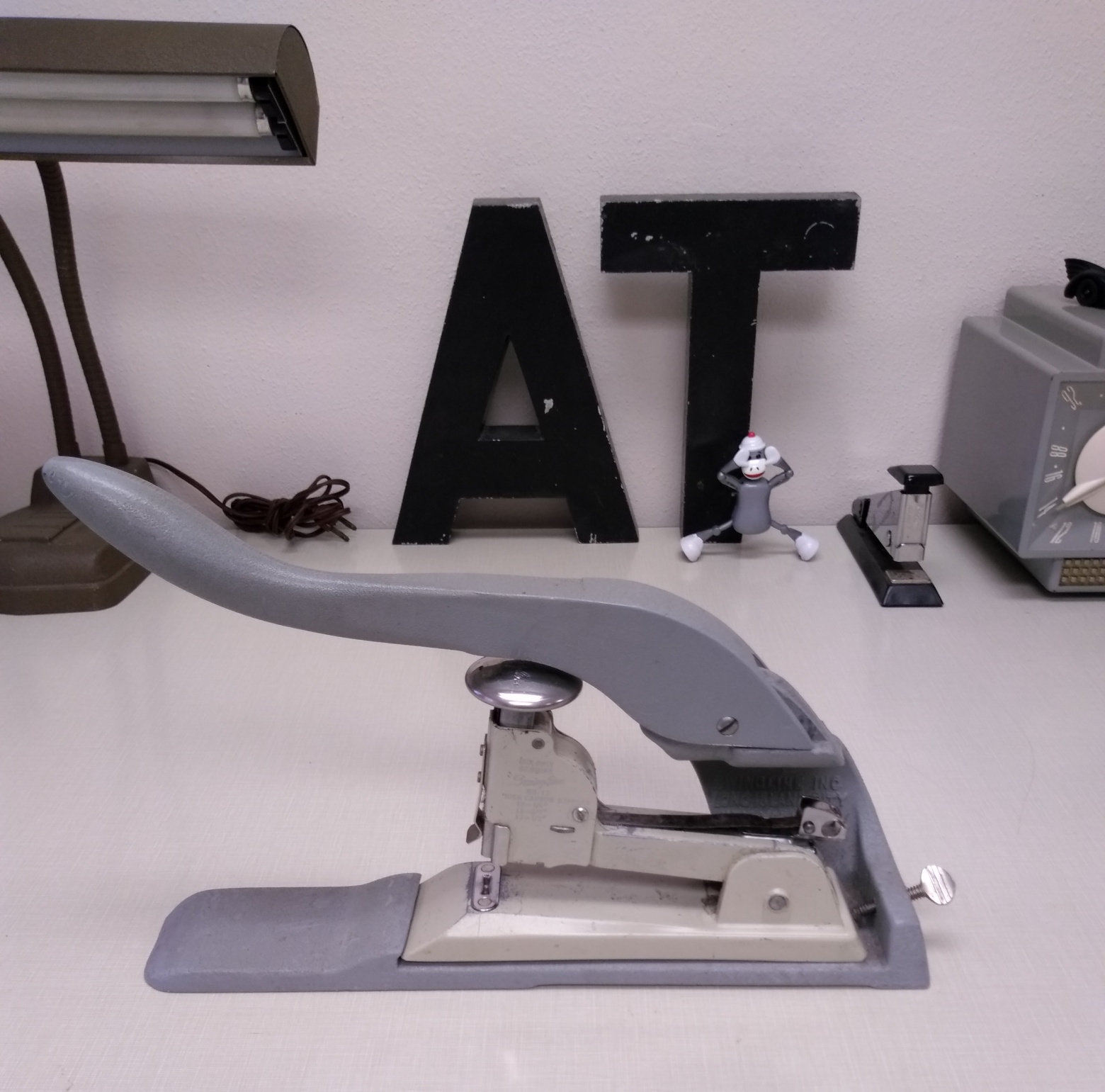 Vintage Swingline Power Lever With Stapler, Grey Aluminum Lever ...