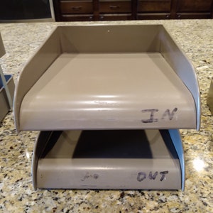 Vintage Paper Trays by CW Systems, Steelmaster, Original Tan Finish ...