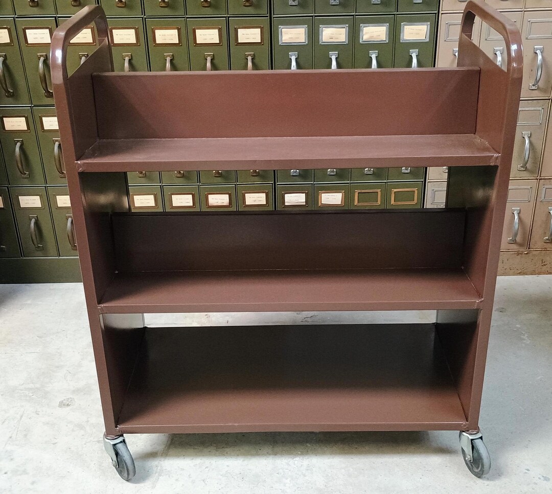 Old School Library Book Cart With Flat Bottom Shelf, Local P/U Only ...