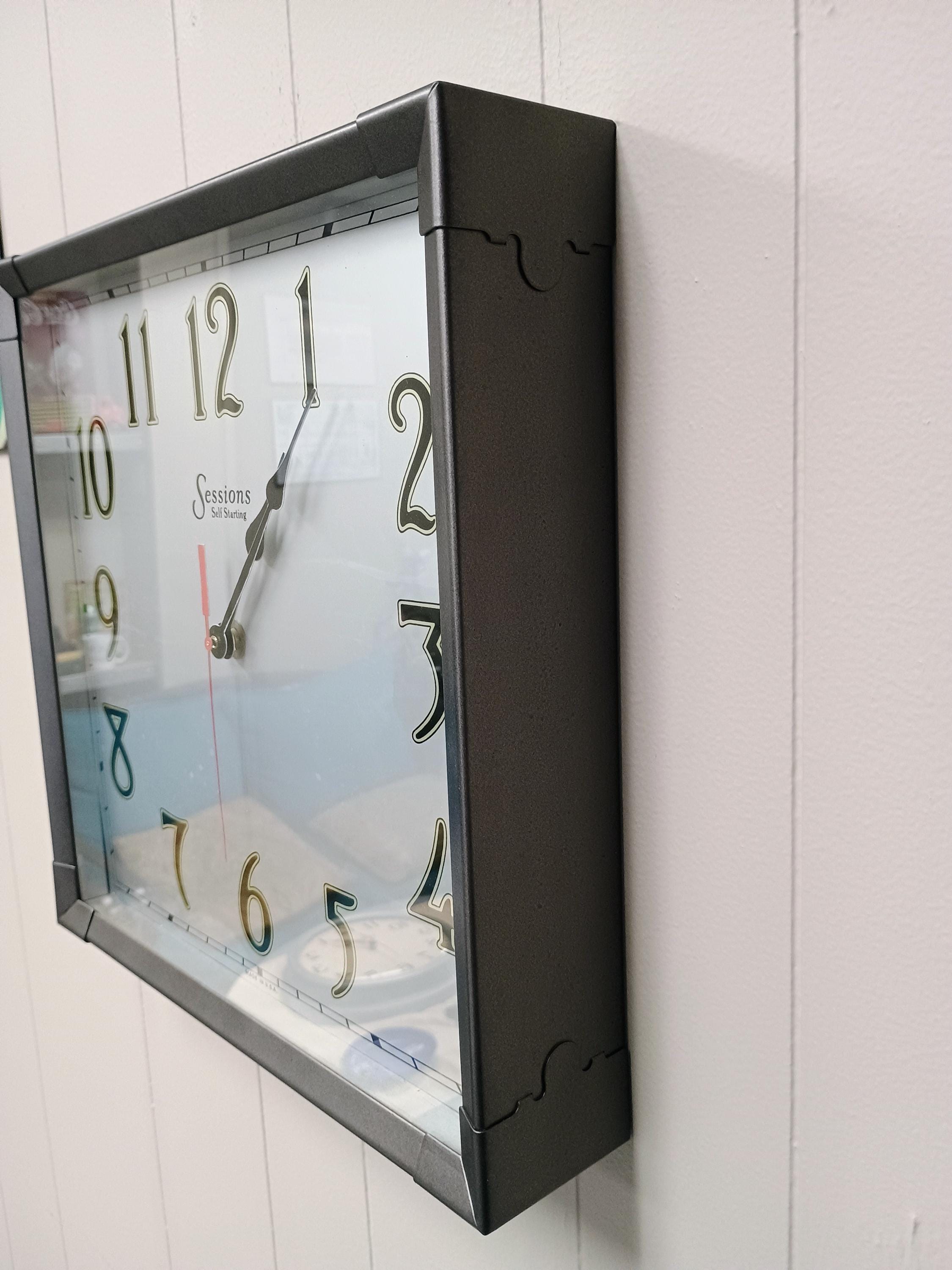 Here is a Vintage SESSIONS Wall Clock With Steel Body, Wall Art, Square ...