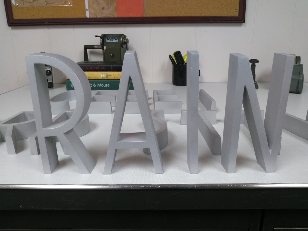 Salvage Building Sign Letters, Solid Aluminum Letters, Blasted Finish ...