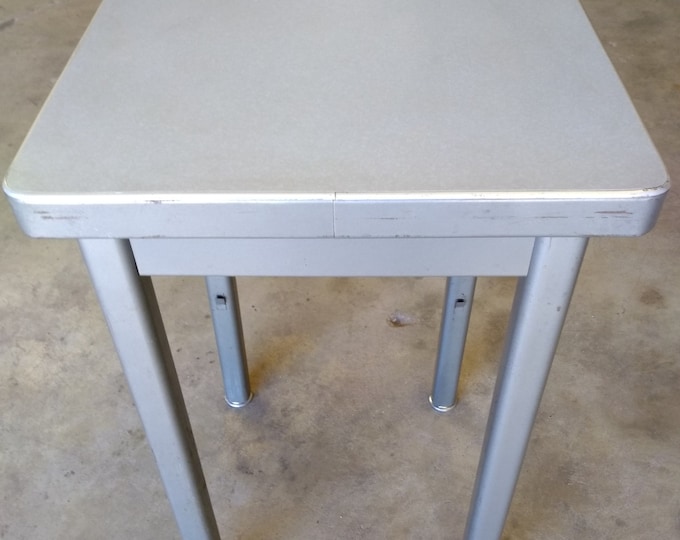 Vintage All Metal Office Table by Haskell, Original Grey Finish ...