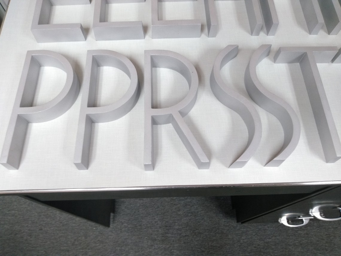 Salvage Building Sign Letters, Solid Aluminum Letters, Blasted Finish ...