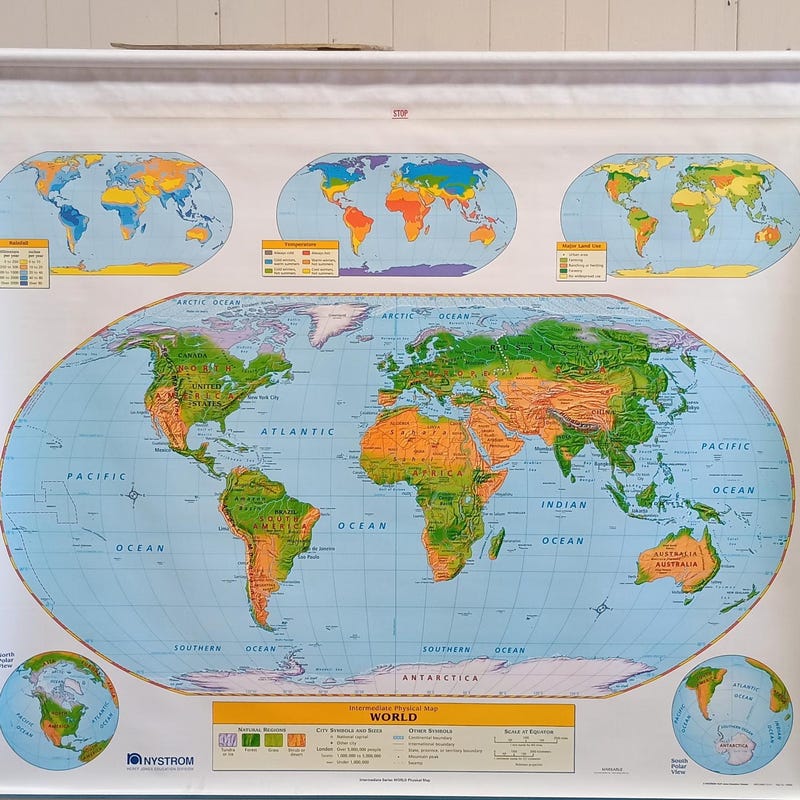 Pull Down Map - Etsy