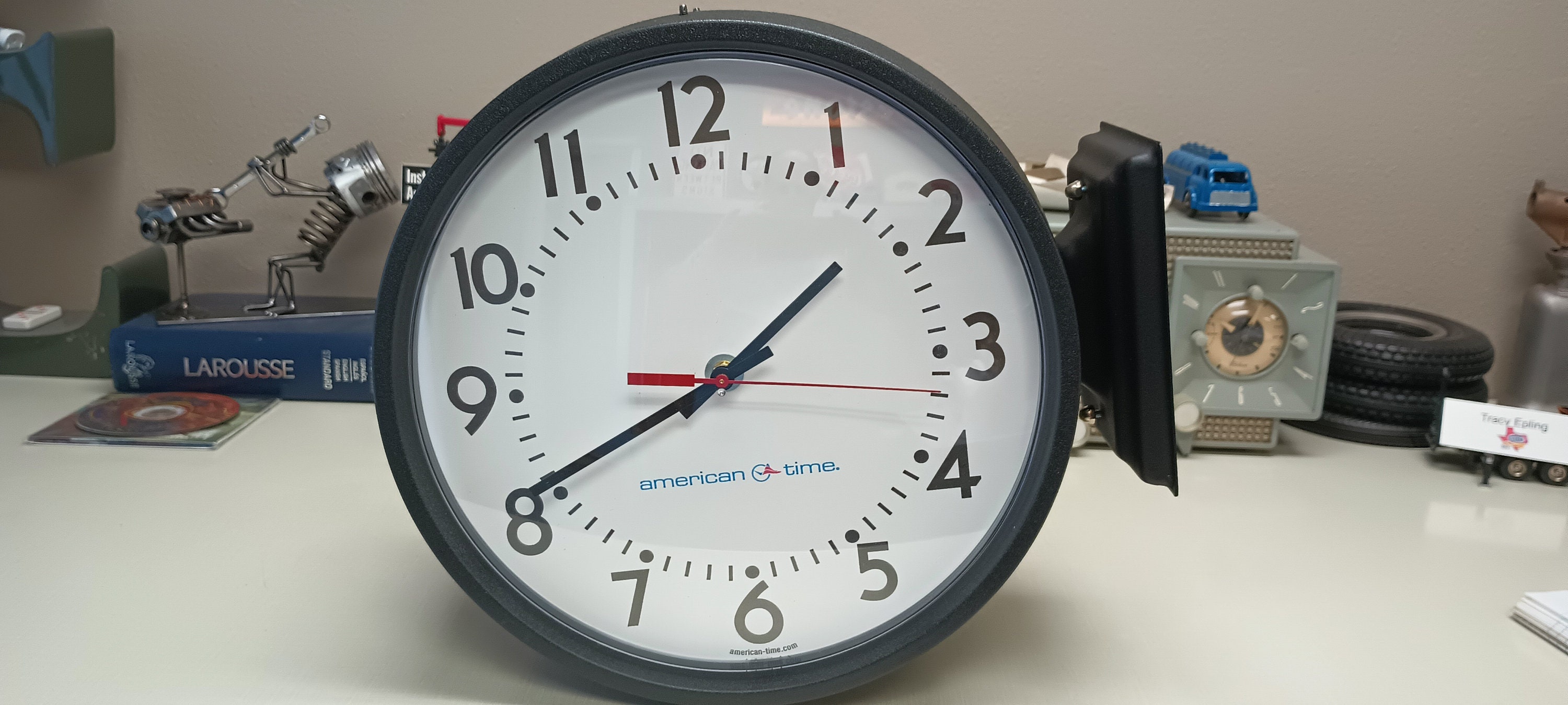 School Wall Clock, 2-sided for Hallways, Steel & Plastic Construction ...