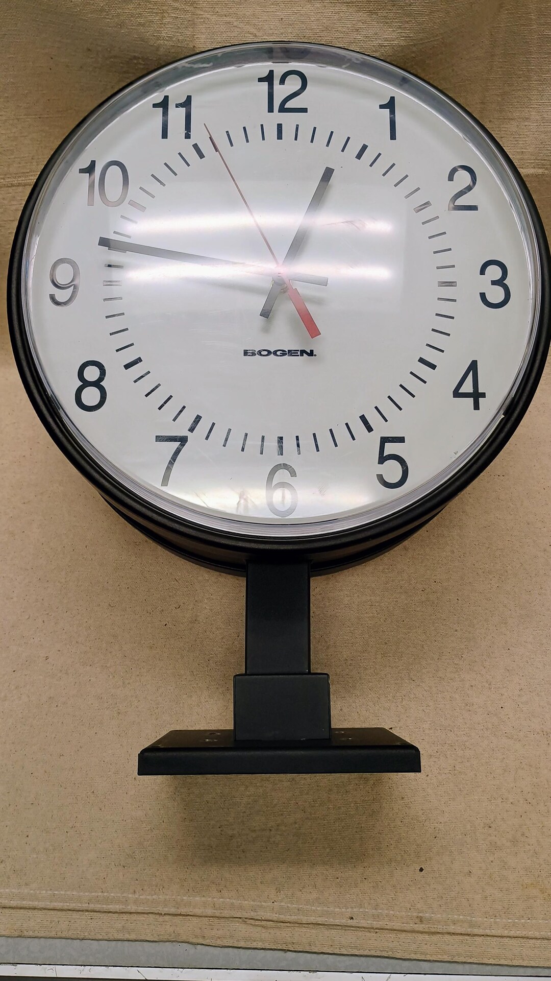 Vintage Old School Wall Clock, 2-sided for Hallways, Steel & Aluminum ...