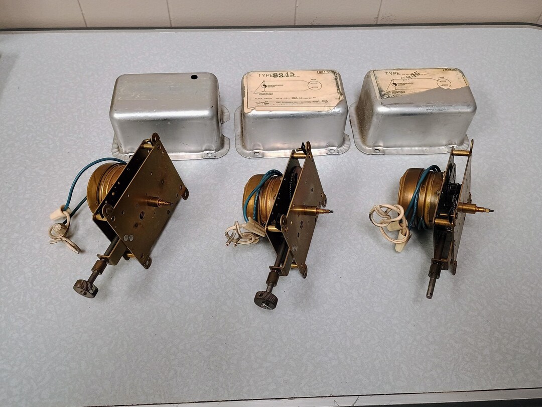 Lot of (3) Old Clock Mechanisms by Synchron, *UNTESTED*, Sold as a Set ...