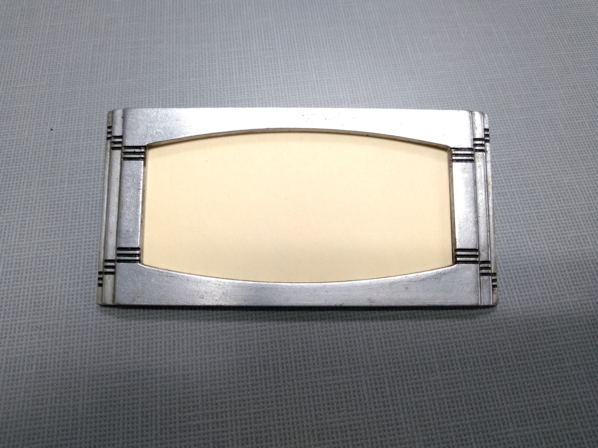 Vintage Art Deco ID Tag Holders, Brushed Chrome Finish, ID Frames ...