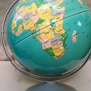 Old School Intermediate Physical Globe by Nystrom, Double Axis Grey ...