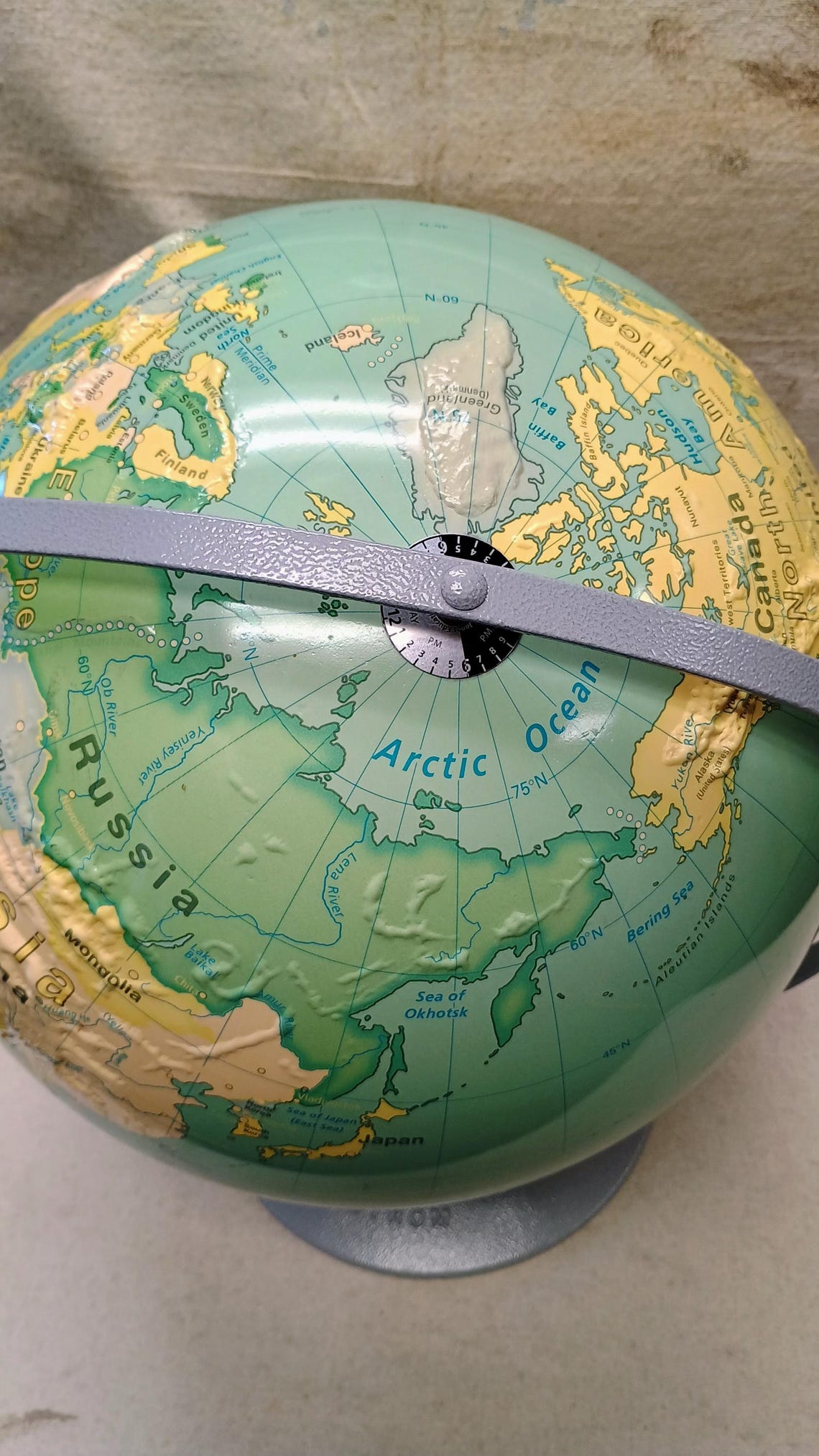 Old School Intermediate Physical Globe by Nystrom, Double Axis Grey ...