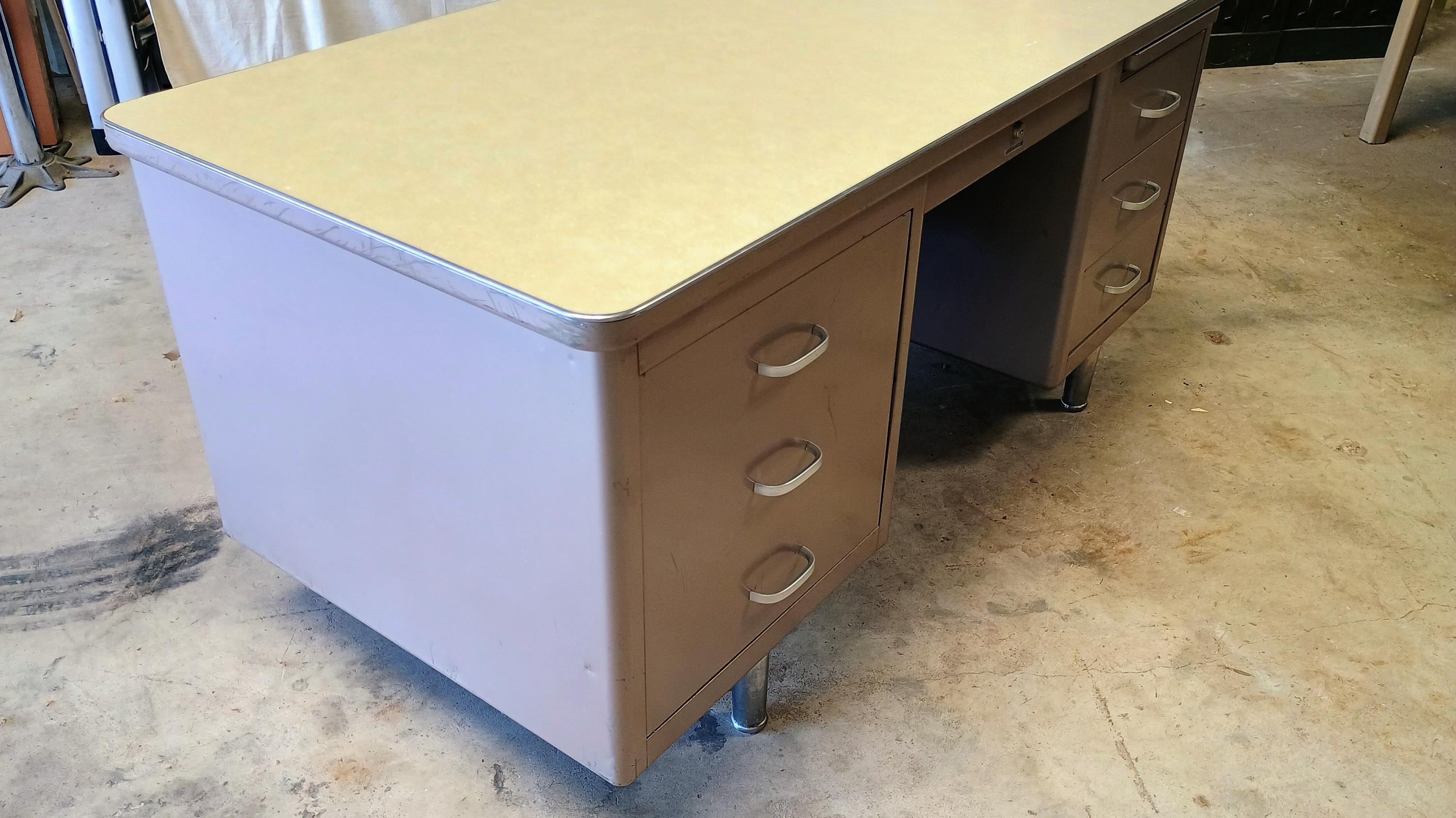Vintage Tanker Desk by Steelcase, **local P/U Only**, 2 Pedestal Tanker ...