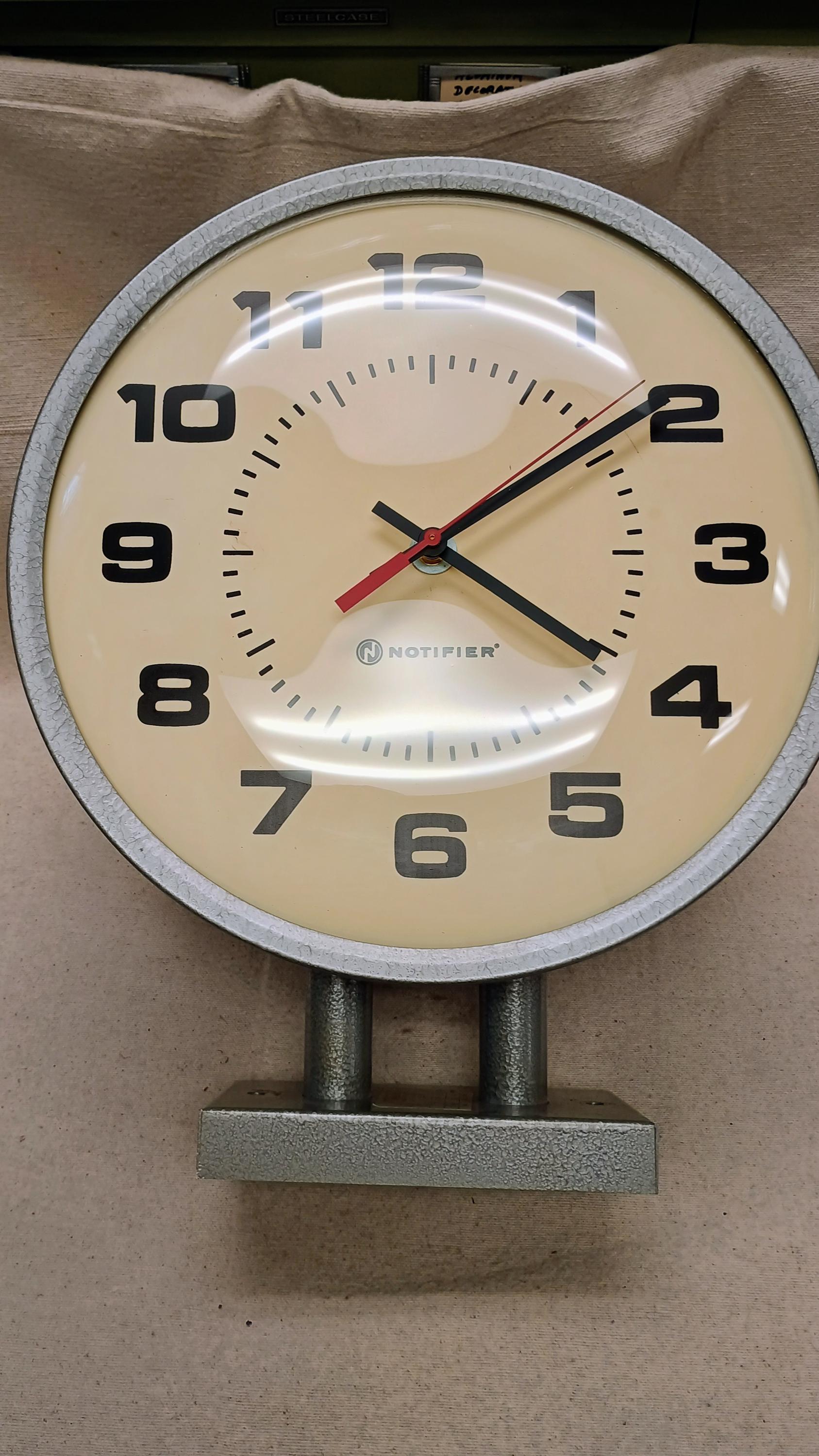 Vintage Old School Wall Clock, Double Sided for Hallways or Ceiling ...