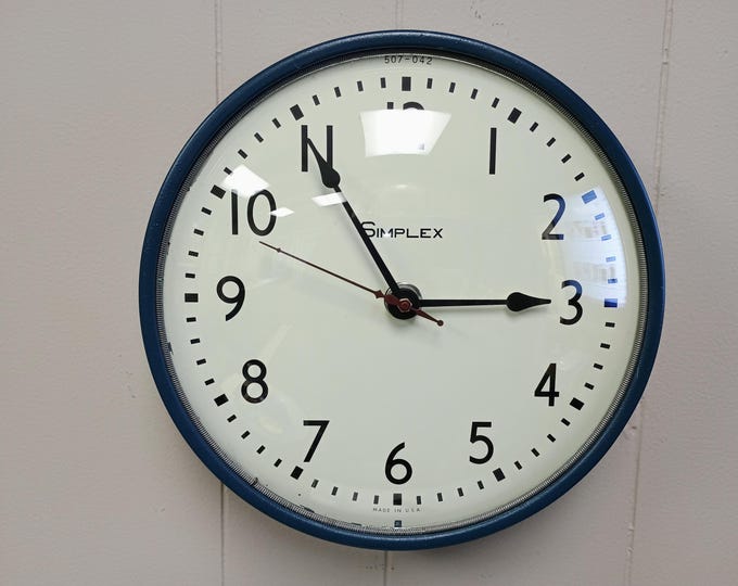 Vintage SIMPLEX Wall Clock, 10" Wall Clock, Retrofitted Mechanism, Nice ...