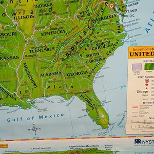 Old School Pull Down US & World Intermediate Wall Map by Nystrom, USED ...