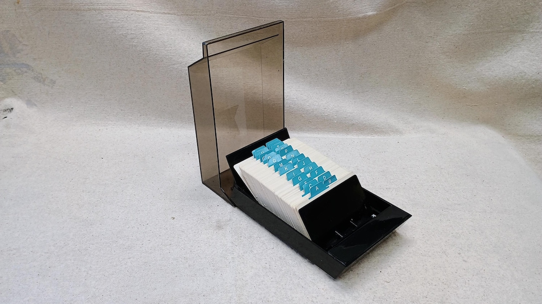 Rolodex Card File, Vintage Card File System, Covered Box, Vintage ...