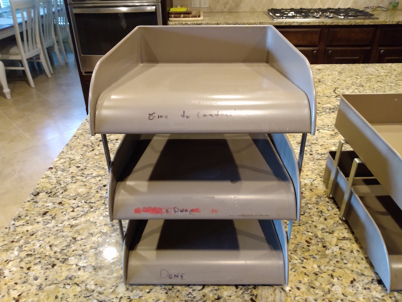 Vintage Paper Trays by CW Systems, Steelmaster, Original Tan Finish ...