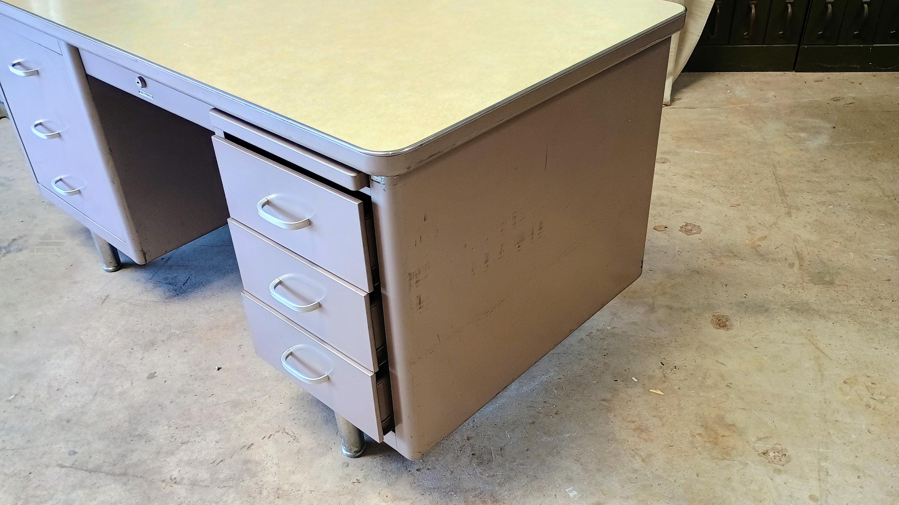 Vintage Tanker Desk by Steelcase, **local P/U Only**, 2 Pedestal Tanker ...
