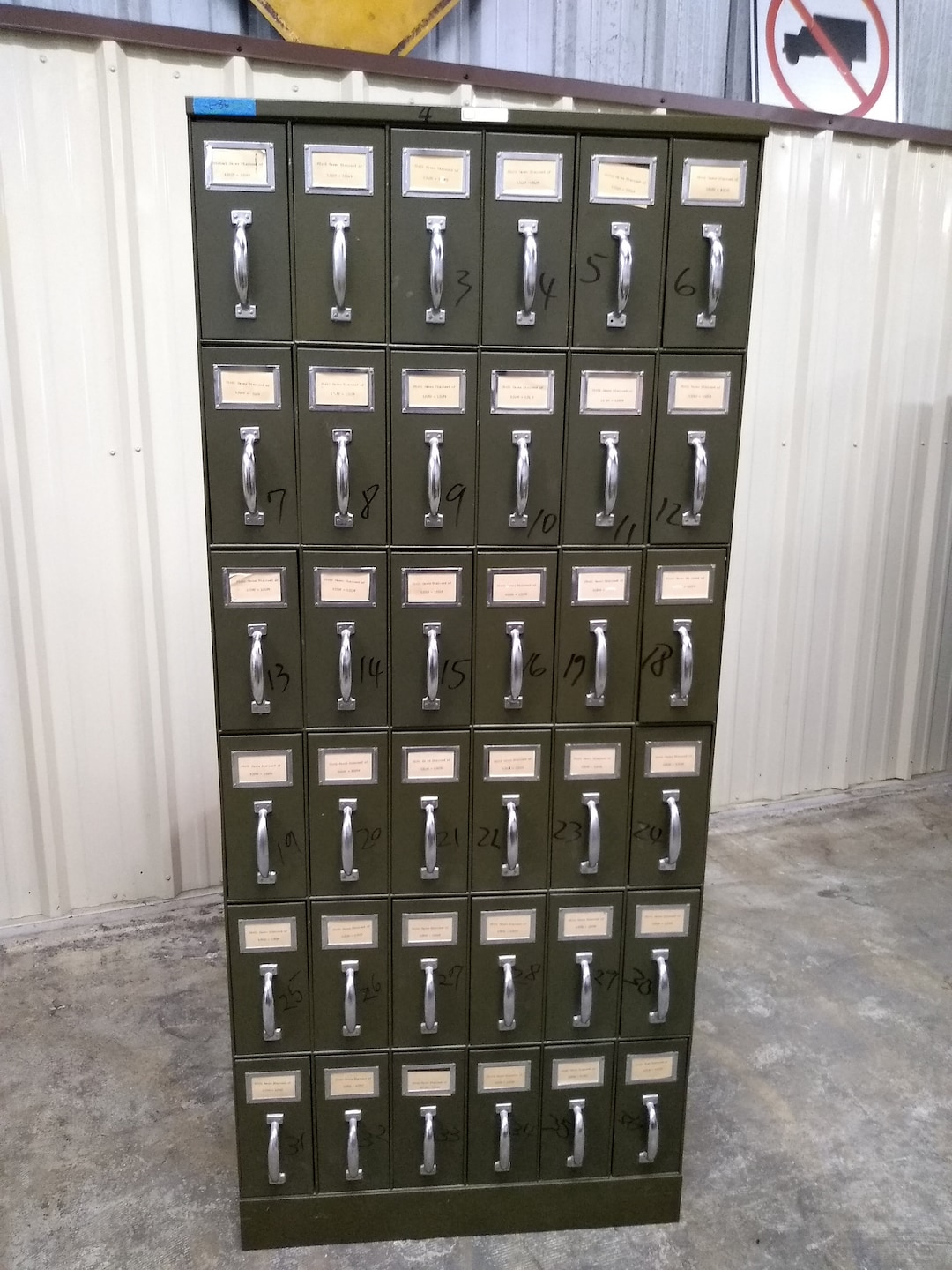 Antique Vertical Filing Cabinets, 36-drawer Units, 3-available, Vintage ...