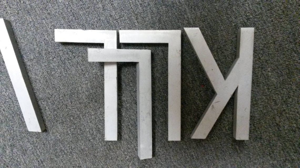 Aluminum Letters Salvage Building Sign Letters Brushed - Etsy