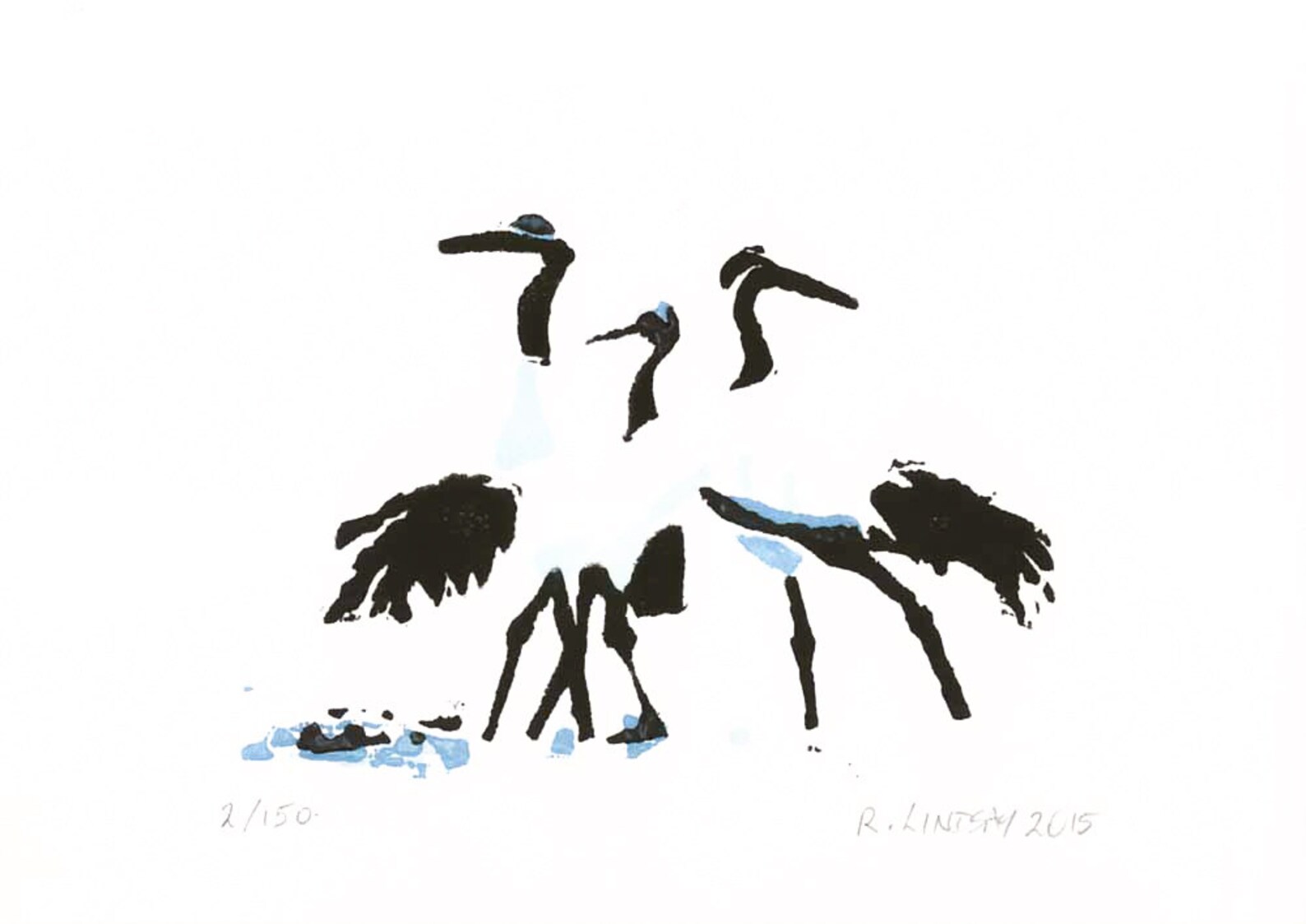 Japanese Cranes Original Linocut Print (A6) - Limited Edition - Etsy UK