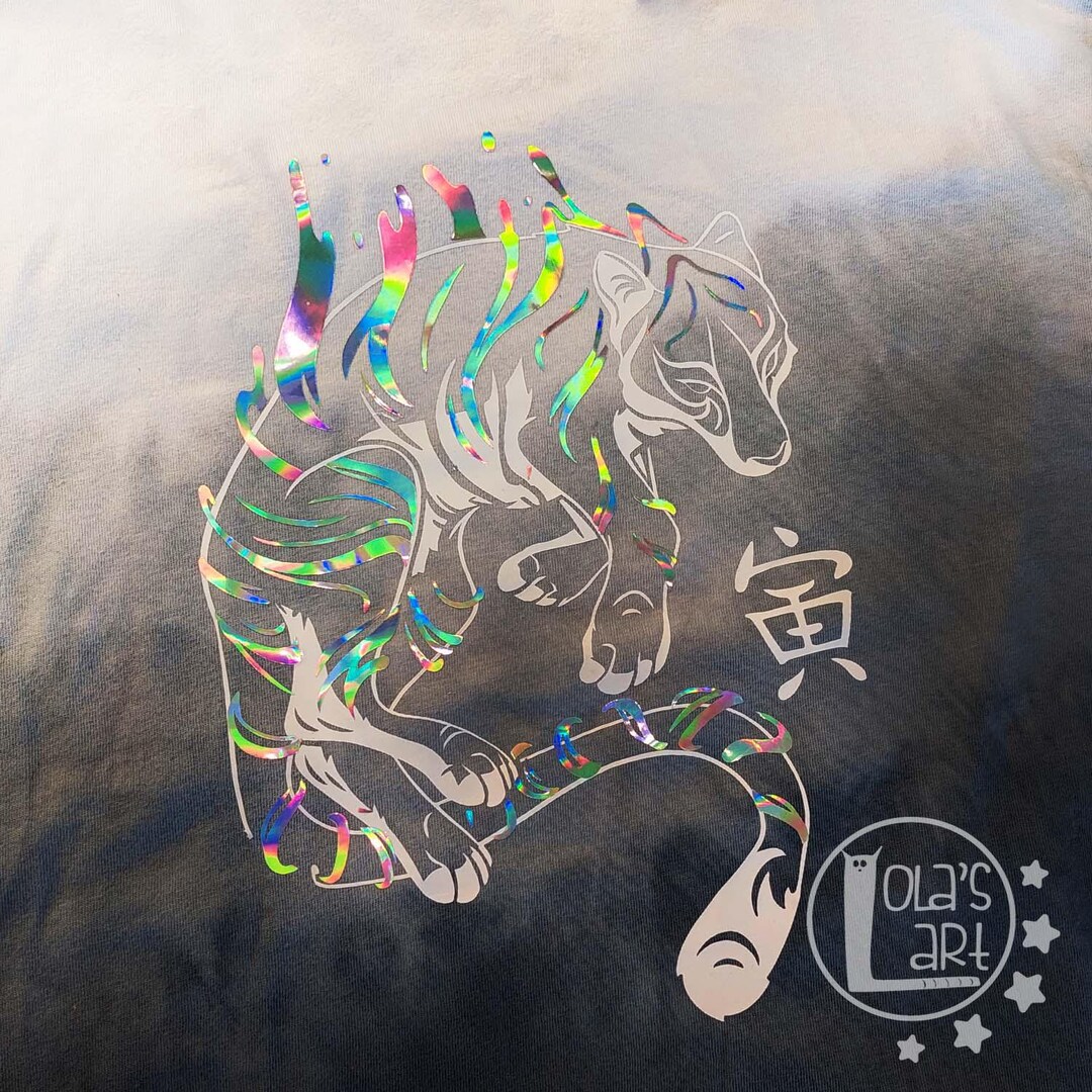 Hand-painted Panthera Tiger Fox Crop Top: Pastel Goth Ombre T-shirt - Etsy