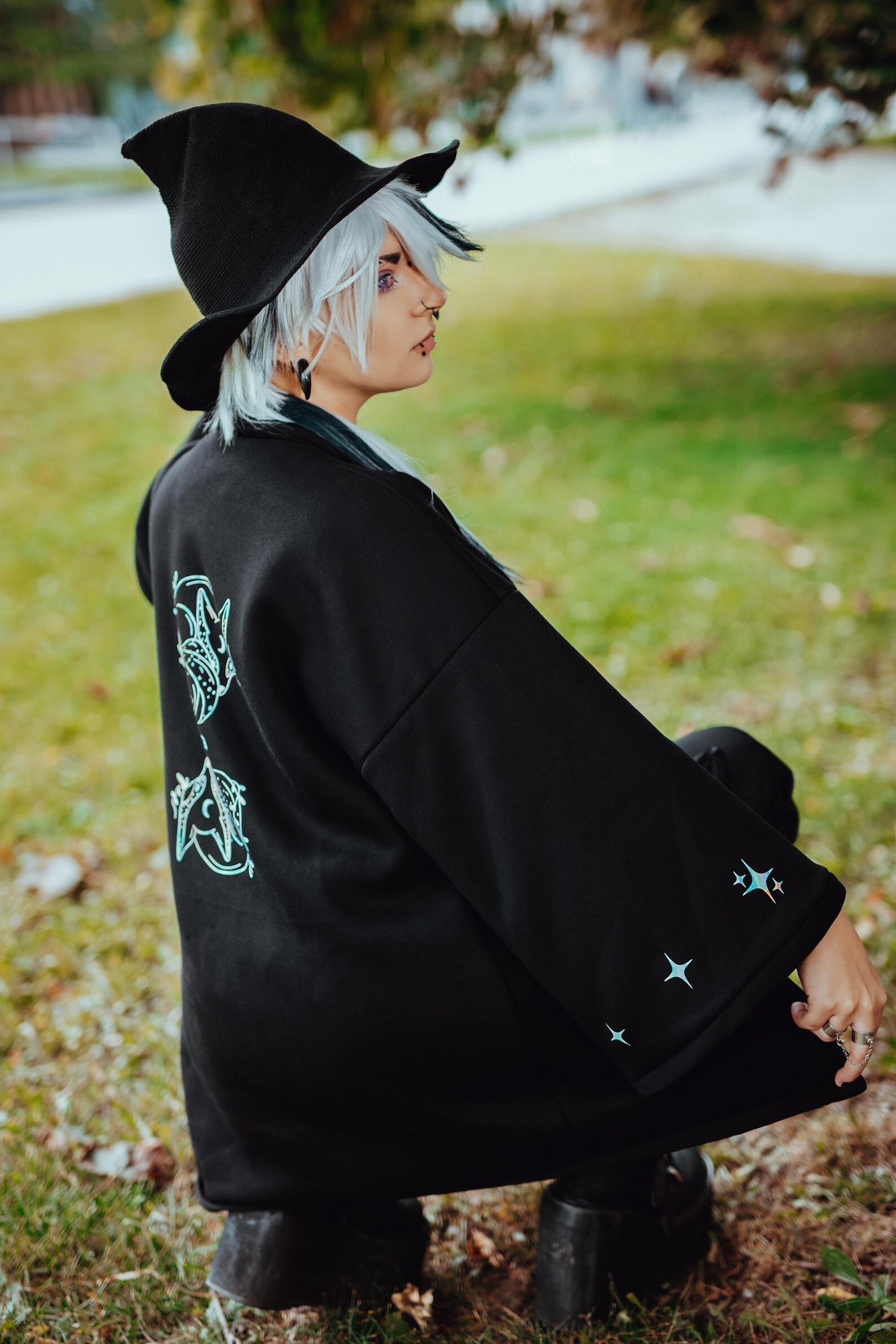 Tsukikami Fox, Techwear Style Kimono, Haori, Holographic Handmade Haori ...