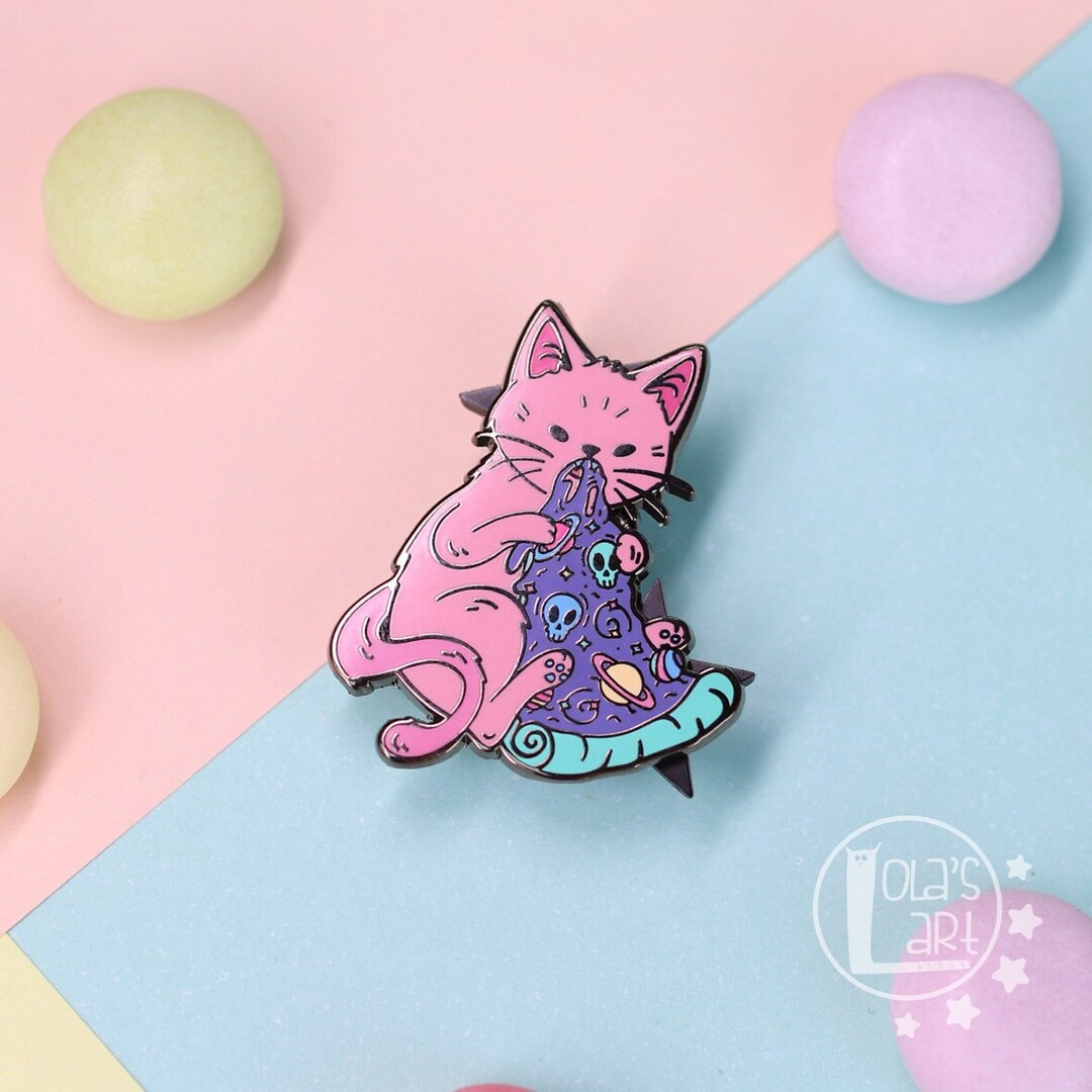 Pizza Cat Enamel Pin, Pizza Enamel Pin, Galaxy Lapel Pin, Food Cats ...