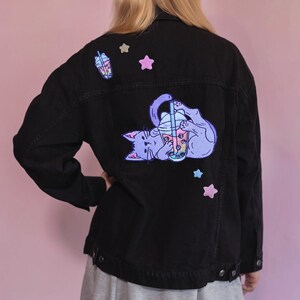 Boba Tea Jacket Cat Jacket Boba Cat Boba Embroidery Charm - Etsy
