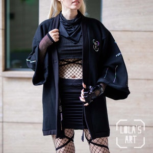 Leshi, the Forest God, Techwear Style Kimono, Haori, Holographic ...