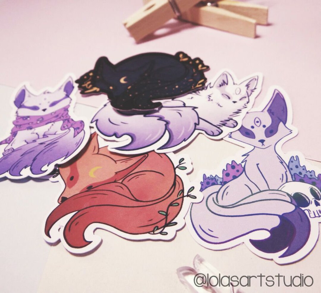 Fox Sticker, Kitsune Sticker, Japan, Galaxy Sticker, Sticker Set, Witch ...