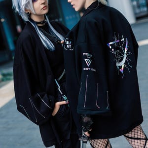 Leshi, the Forest God, Techwear Style Kimono, Haori, Holographic ...