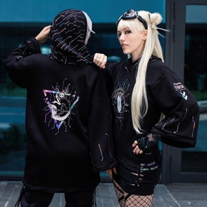 Leshi, Forest God, Techwear Style Kimono With Hood, Hooded Robe for ...