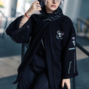 Leshi, Forest God, Techwear Style Kimono With Hood, Hooded Robe for ...