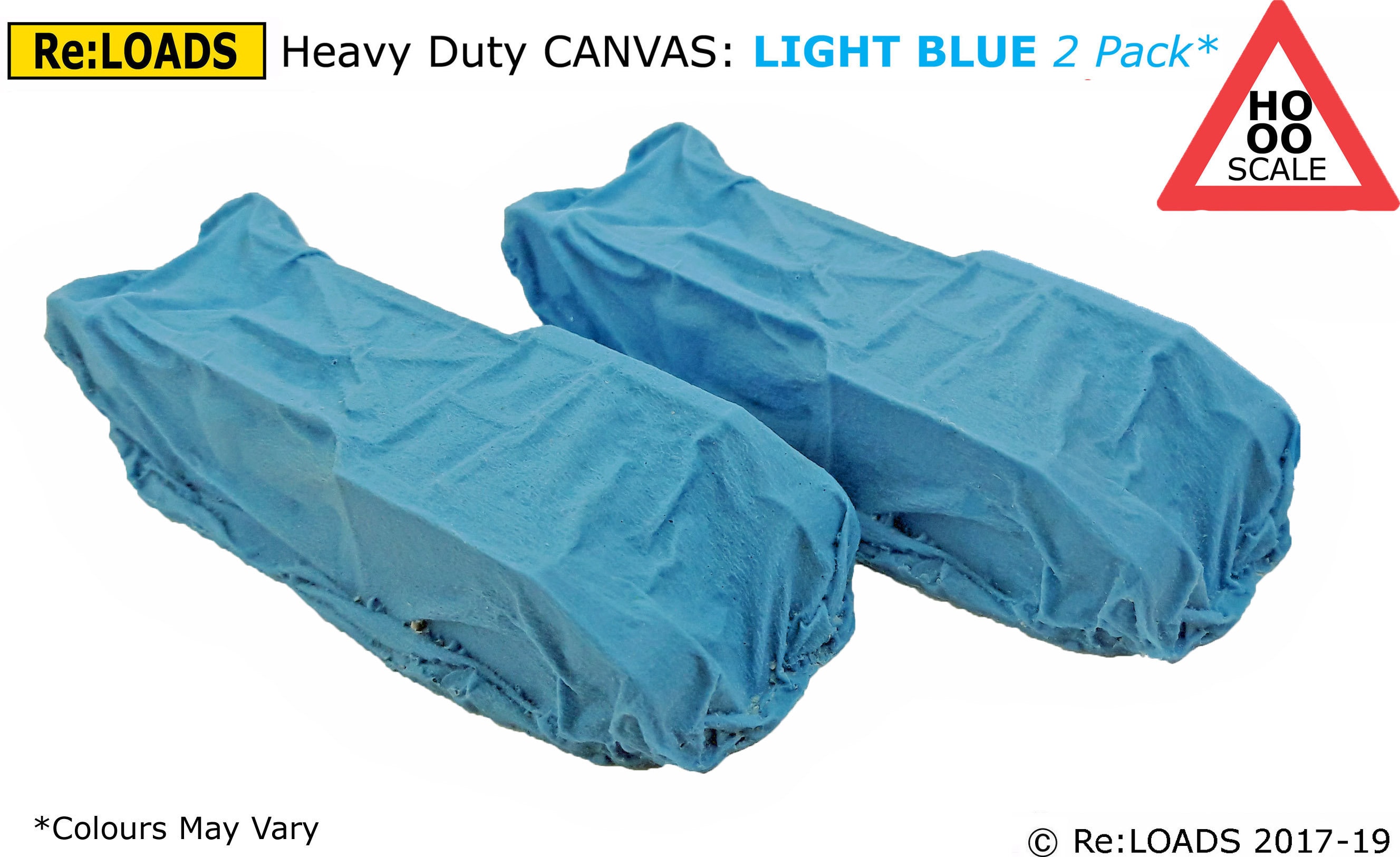 HO Scale Trains Model Railroad Loads, Light BLUE 'canvas' Tarped ...