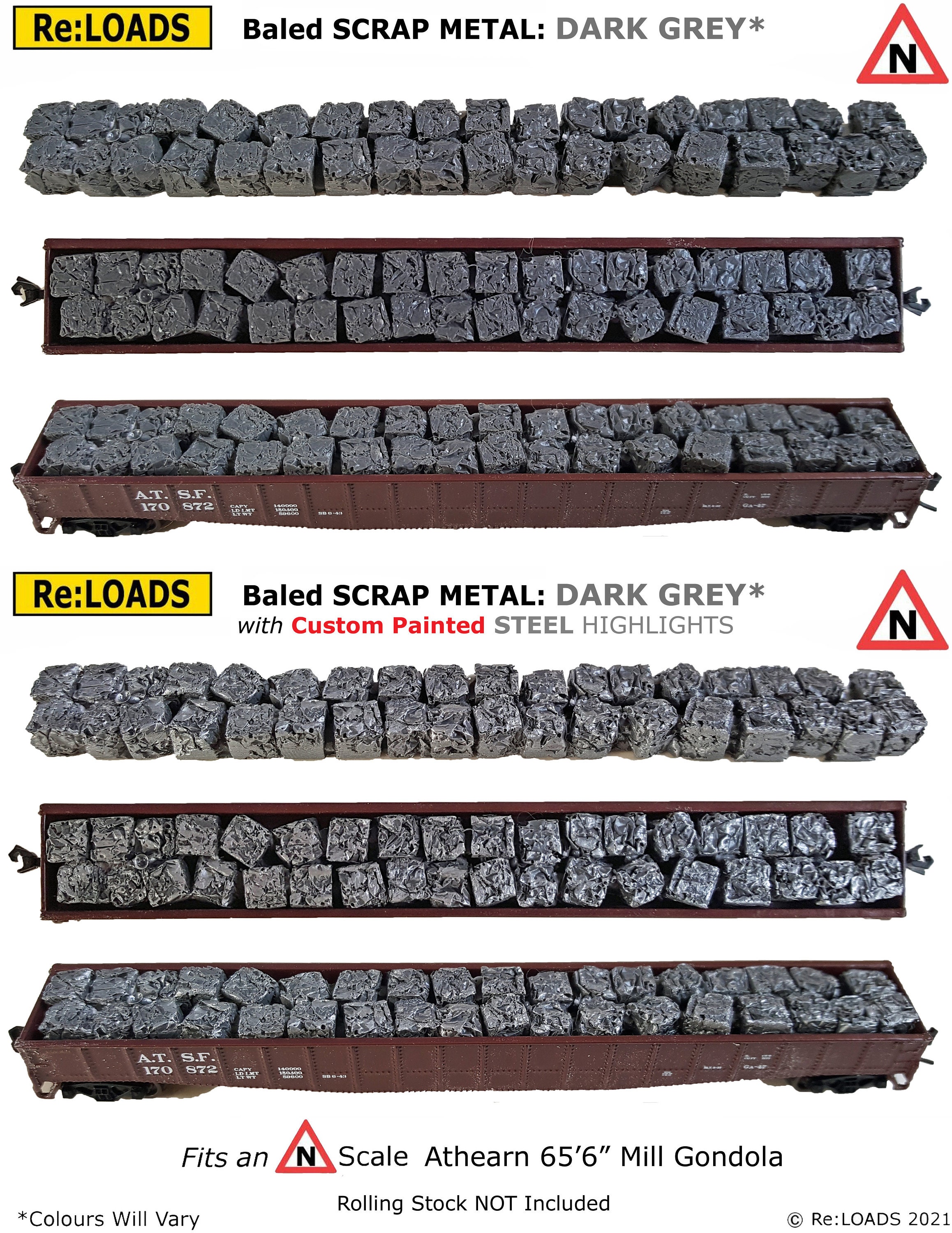 Crushed Baled Scrap Metal STEEL Load, Model Railroad Load, Model ...