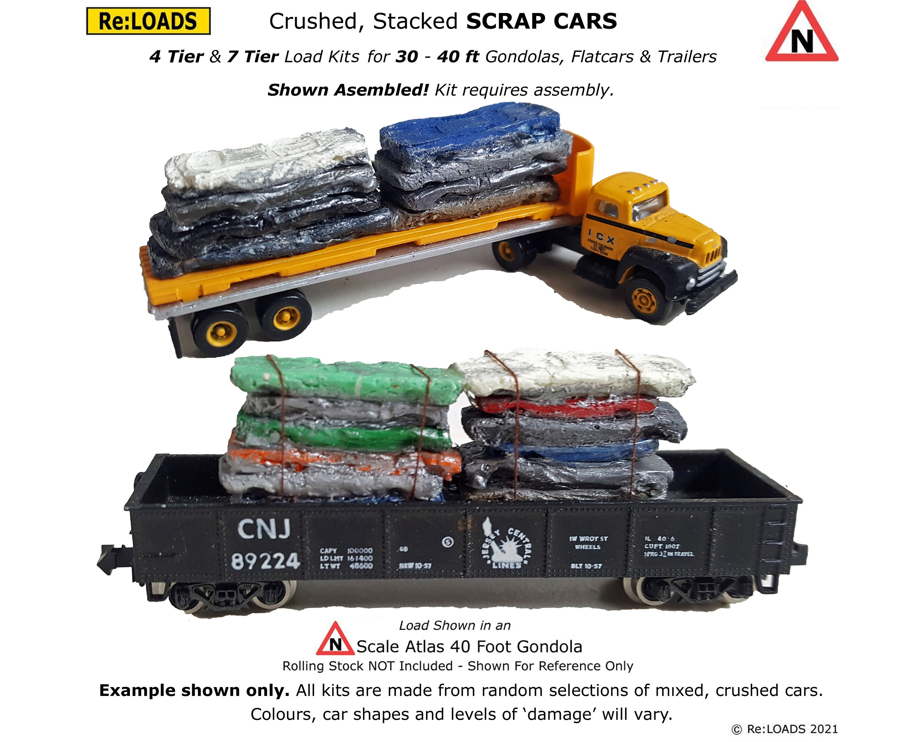 Crushed Scrap Car Load KITS for N Scale 30 40 ft Gondolas | Etsy